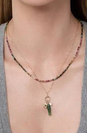 ANA LUISA Solid Yellow Tourmaline Beaded Necklace