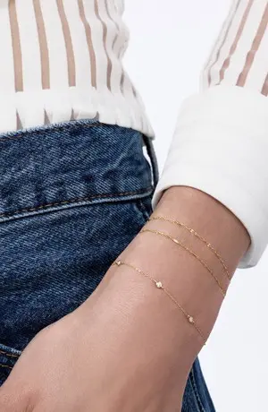 ANA LUISA Solid Yellow Sparkle Link Chain Bracelet