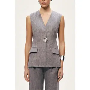 NOCTURNE Tailored Button Front Vest