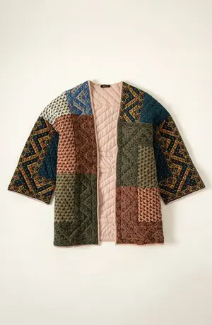 UNCOMMON GOODS Kantha Quilted House Coat - Multi