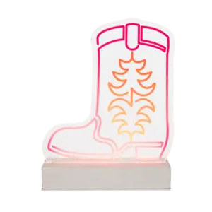 Totalee Gift Cowgirl Boot Acrylic Light Up Decor Acrylic - Multicolored