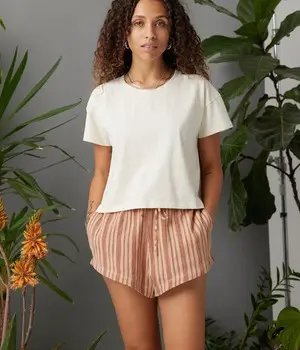 KNOWN SUPPLY Organic Cotton Easy Crop Tee - Stone