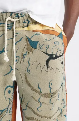 VERYRARE X Naruto Shukaku Kurama Jacquard Tapestry Knit Trousers
