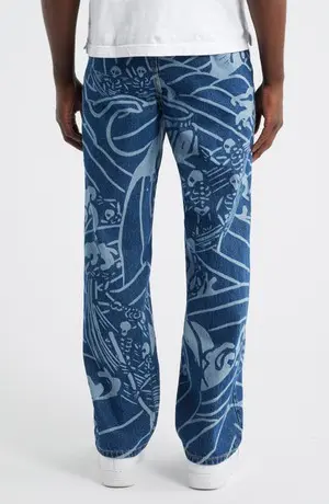 VERYRARE High Tide Laser Print Straight Leg Jeans
