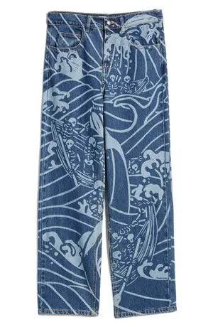 VERYRARE High Tide Laser Print Straight Leg Jeans