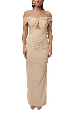 JLUXLABEL Alessandra Off Shoulder Maxi Dress - Ivory