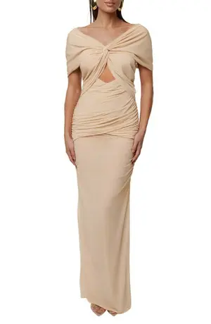 JLUXLABEL Alessandra Off-shoulder Maxi Dress - Ivory