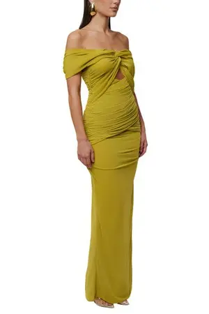 JLUXLABEL Alessandra Off-shoulder Maxi Dress - Moss