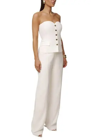 JLUXLABEL Strapless Button Detail Vest - Ivory
