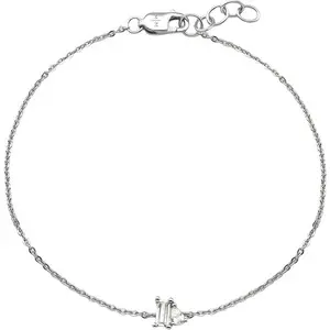 MADE BY MARY Toi Et Moi Bracelet With Pear And Emerald Cut Cubic Zirconia - Silver