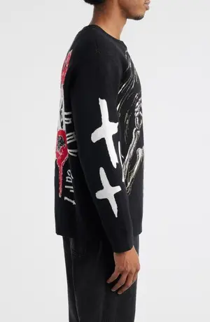 VERYRARE Graphic Skull Print Crewneck Sweatshirt