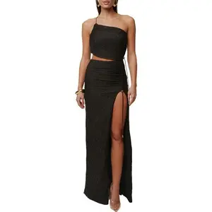 JLUXLABEL Adriana One Shoulder Maxi Dress - Black