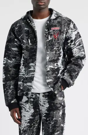 VERYRARE Devil Slayer Jacquard Denim Trucker Jacket - Black