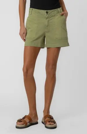 Kut From The Kloth Ashton High Waist Utility Shorts - Celery