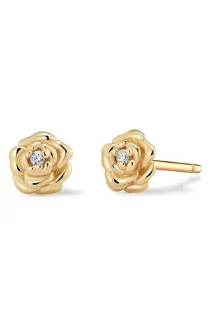 MADE BY MARY Gold Vermeil Cubic Zirconia Stud Earrings - Gold September