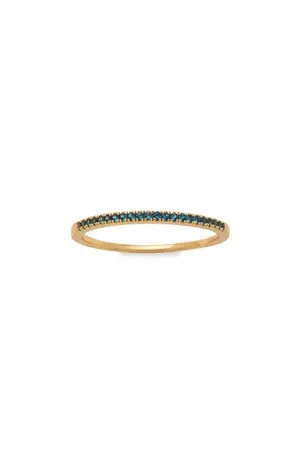 MADE BY MARY Birthstone Stacking Ring With Emerald Cubic Zirconia Gold September