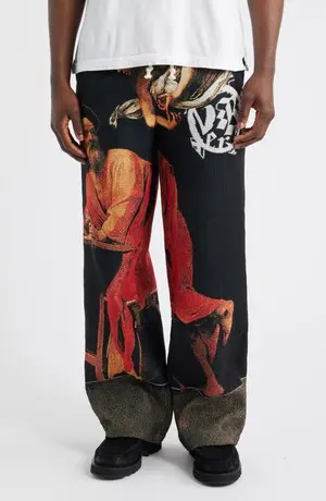 VERYRARE Jacquard Tapestry Knit Pants - Black
