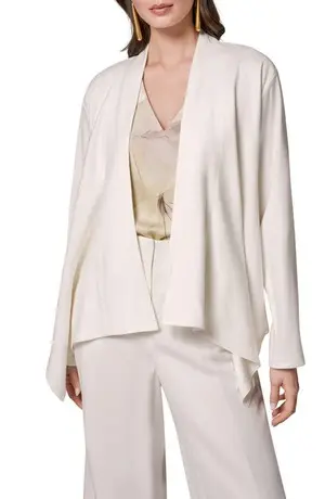 Donna Karan New York Drape Front Jacket - Cream