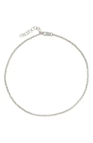 MADE BY MARY Rolo Chain Anklet - Silver