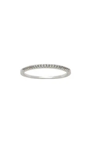 MADE BY MARY Emerald Cubic Zirconia Birthstone Stacking Ring Silver March
