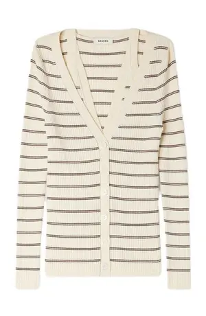 Sandro Striped Ribbed Cardigan