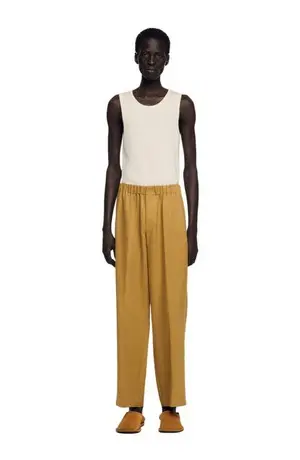 Sandro Wide-leg Elasticated Linen Trousers - Nut