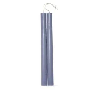 TAG Straight Taper Paraffin Wax Candle Set Of Two Elegant Candles - Blue