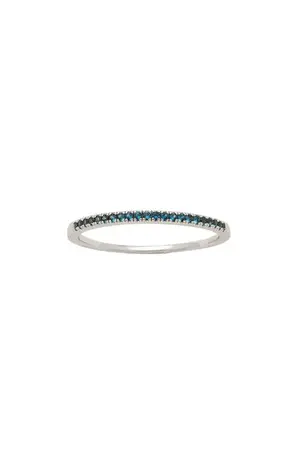 MADE BY MARY 14k Gold Plate Birthstone Stacking Ring With Sapphire, Emerald, Or Cubic Zirconia - Silver September
