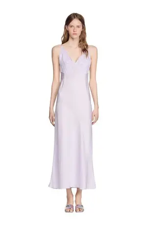 Sandro Lace Maxi Dress - Mauve
