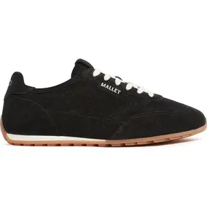 MALLET Penn Gum Leather Retro Runner Trainers - Black