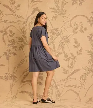 KNOWN SUPPLY Josie Button-up Organic Cotton Dress With Pockets - Lead