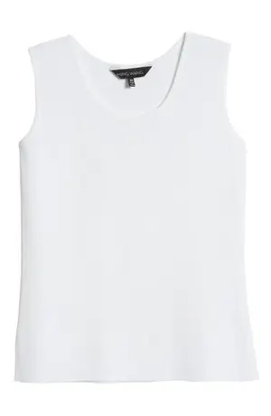 Ming Wang Scoop Neck Sweater Tank - White
