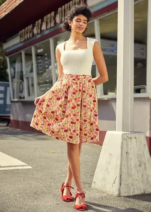 MODCLOTH Perfectly Pleated Button Front Skirt