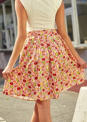 MODCLOTH Perfectly Pleated Button Front Skirt