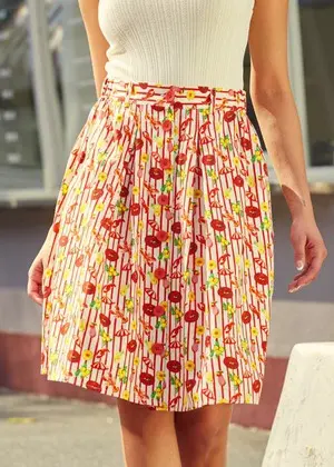 MODCLOTH Perfectly Pleated Button Front Skirt
