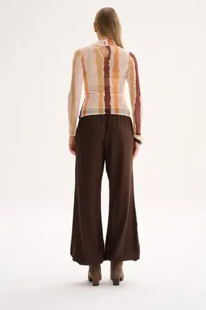 NELBLU SWIMWEAR Chloe Tencel Harem Pants - Marron