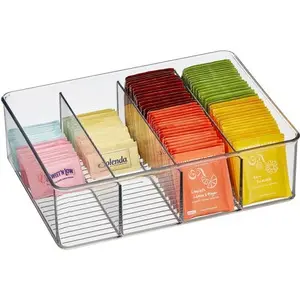 IDESIGN 4-section Storage Bin For Tea Bags, Sweeteners