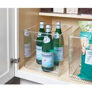 IDESIGN Linus Small Cube Storage Bin With Handles, Set Of 4