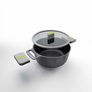 BRA COOKWARE Life Ceramic Nonstick Stock Pot W/glass Lid | 8 Inch 3.2 Quart
