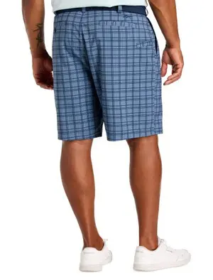 REEBOK Big & Tall Plaid Tech Golf Shorts - Vector Navy
