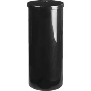 IDESIGN Freestanding Toilet Paper Canister With Lid For 3 Extra Rolls - Black