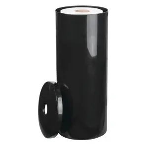 IDESIGN Freestanding Toilet Paper Canister With Lid For 3 Extra Rolls