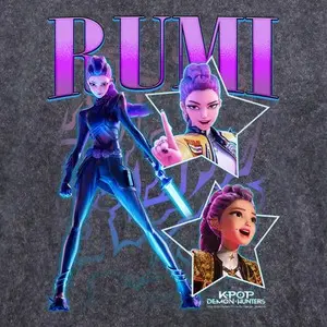 KPOP DEMON HUNTERS Rumi Super Star Logo Pull Over Hoodie