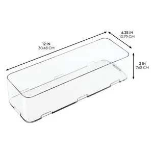 IDESIGN Interlocking Makeup Drawer Organizer, Plastic Bins For Bathroom Vanity, Dresser, Or Desk