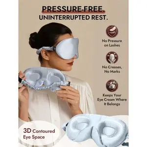 SILKSILKY 22 Momme Pure Silk 3d Contoured Eye Mask - Lightblue