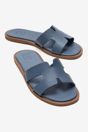 Women's Blue Slides Sandals