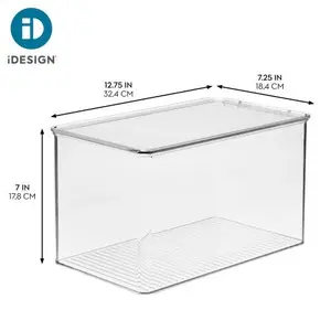 IDESIGN Stackable Plastic Shoe Boxes With Lids, Storage Shoe Container For Closet
