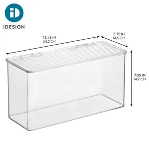 IDESIGN Plastic Stackable Hinged-lid Pantry Or Kitchen Storage Boxset Of 4
