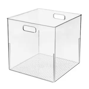 IDESIGN Large Linus Plastic Storage Bin With Handles - Clear