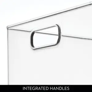 IDESIGN Large Linus Plastic Storage Bin With Handles